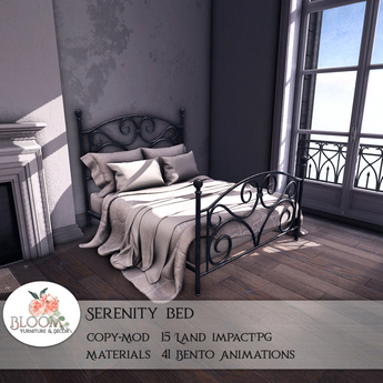 Second Life Marketplace - Bloom! - Serenity Bed (PG) (ADD)
